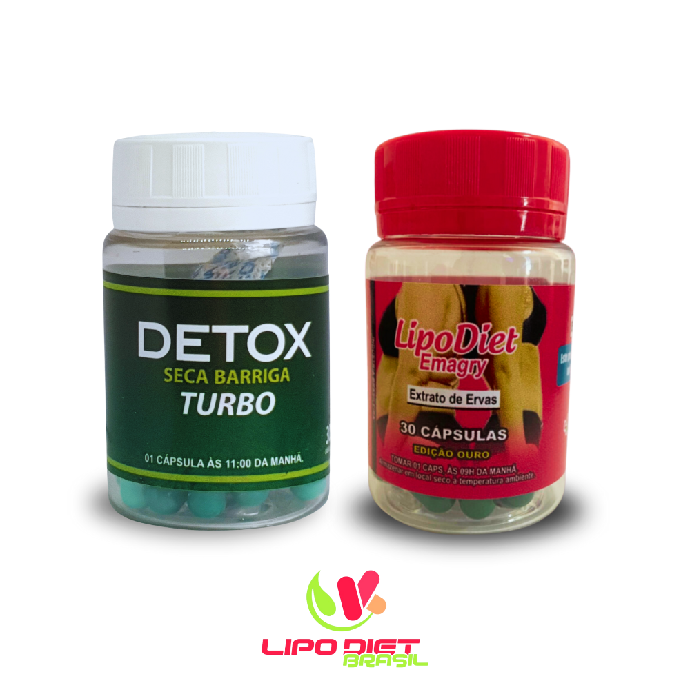 COMBO: Detox Turbo & Lipo Diet Emagry Cápsula Verde – LipoDiet Brasil VRJ